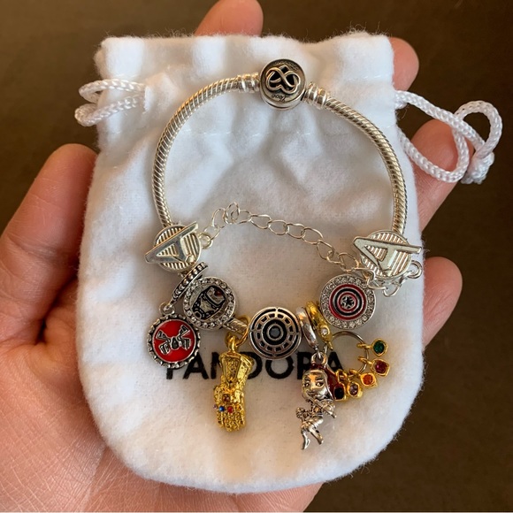 Pandora | Jewelry | Pandora Moments Snake Chain Bracelet W New Marvel ...